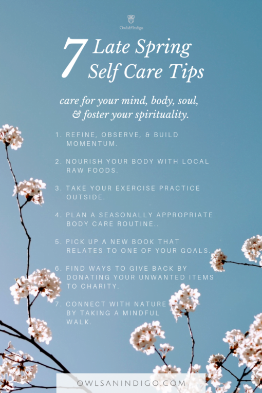 7 Late Spring Self Care Tips – Owls&Indigo