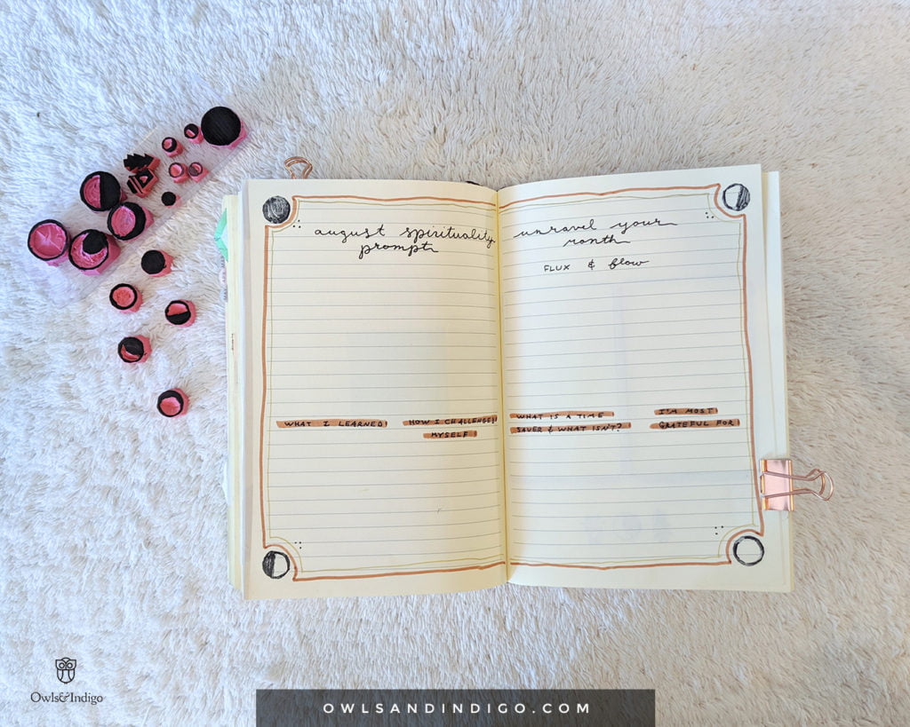 August Lunar Bullet Journal – Spiritual BUJO Plan With Me - Owls&Indigo