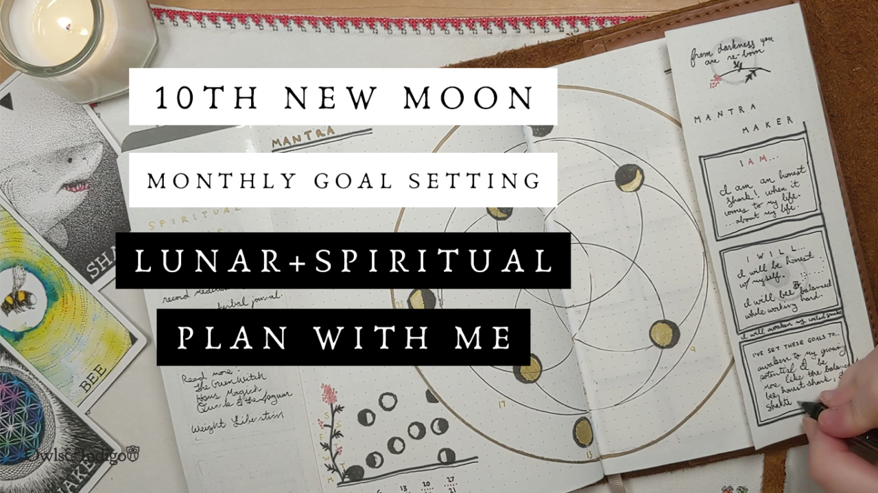 10th New Moon Monthly Goals Plan With Me | Lunar Goal Setting Journal ...