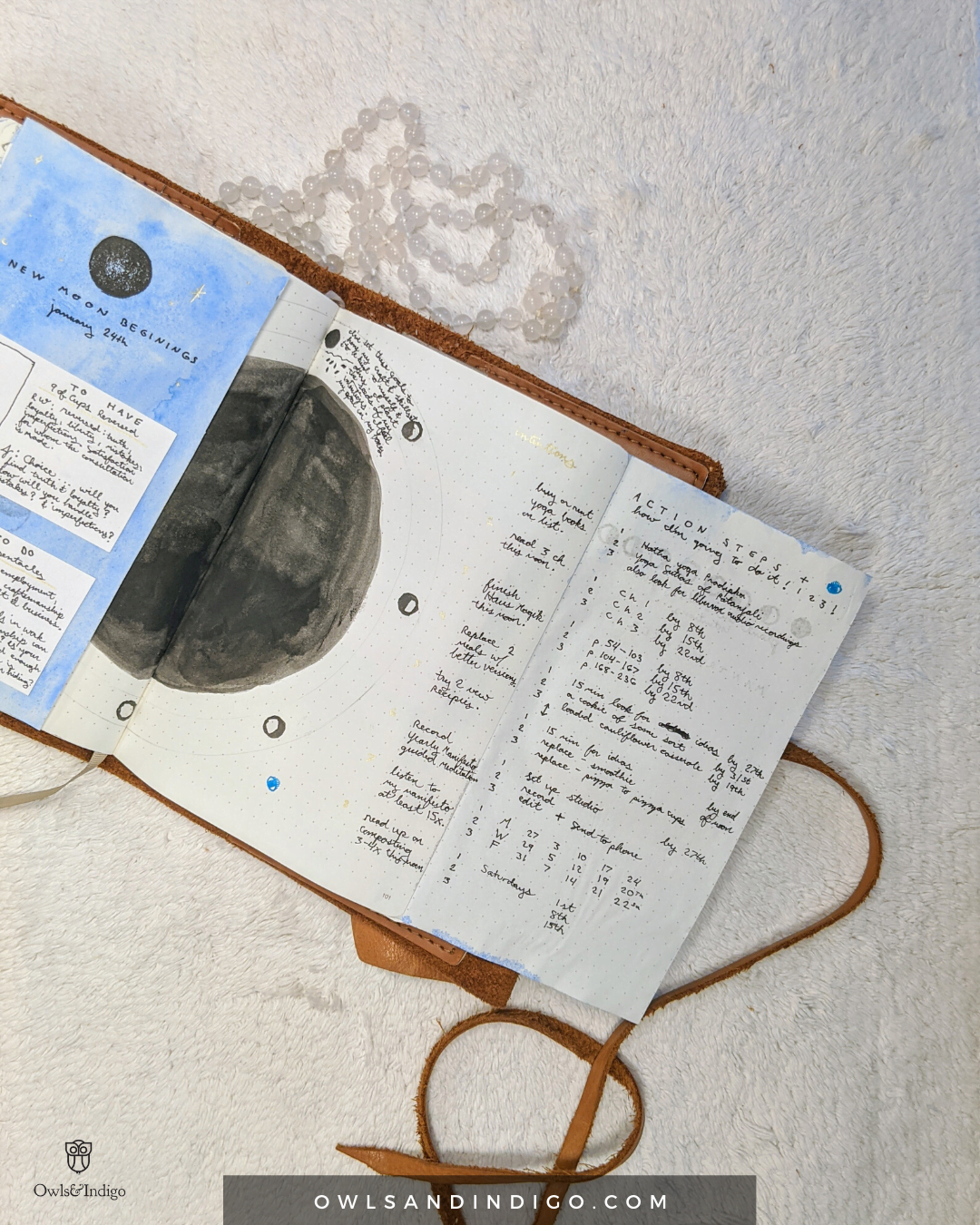 1st New Moon Monthly Goal Setting | Goal Setting via the Moon – Owls&Indigo